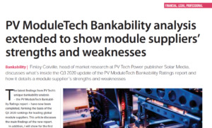 PV ModuleTech Bankability analysis extended to show module suppliers ...