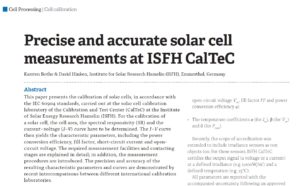 Precise and accurate solar cell measurements at ISFH CalTeC - PV Tech