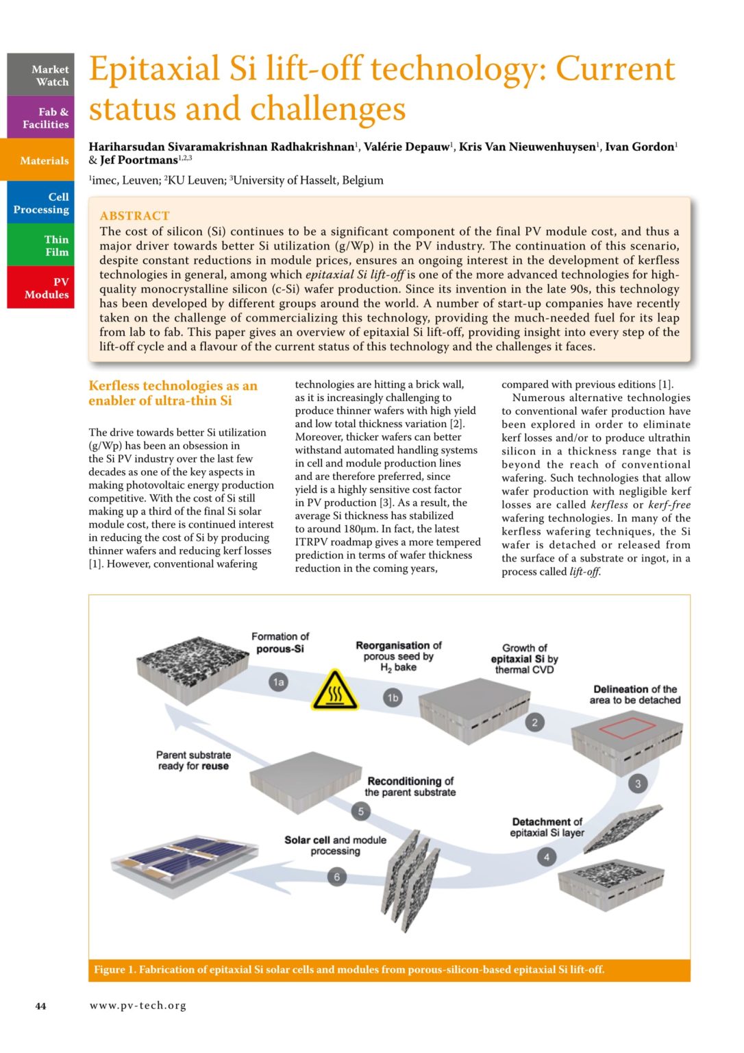 Epitaxial Si lift-off technology: Current status and challenges - PV Tech