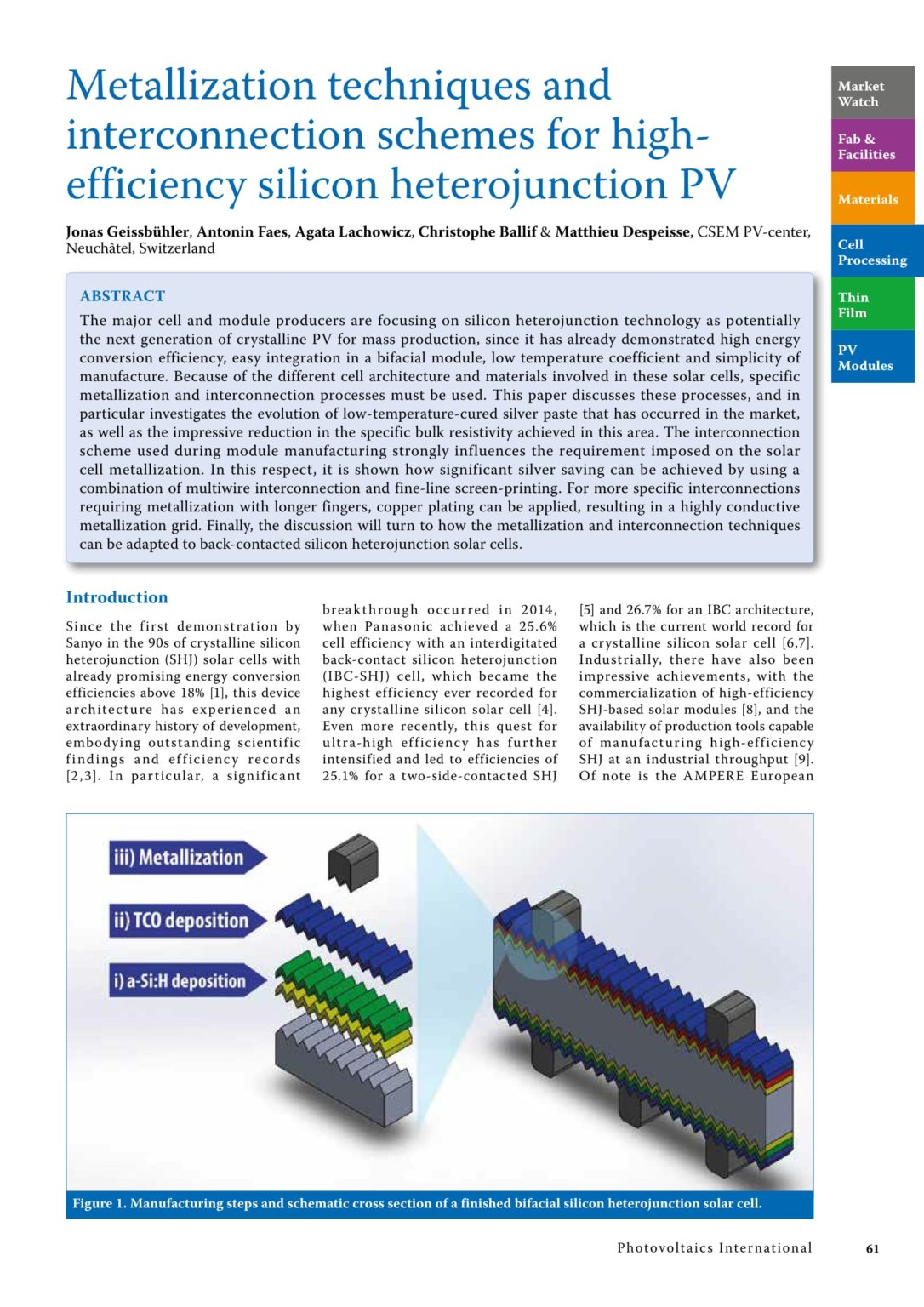 Metallization techniques and interconnection schemes for high ...