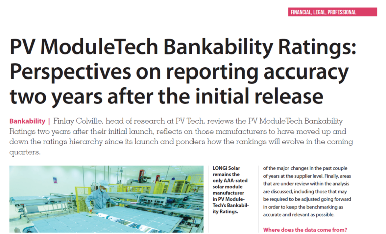 PV ModuleTech Bankability Ratings: Perspectives on reporting accuracy ...