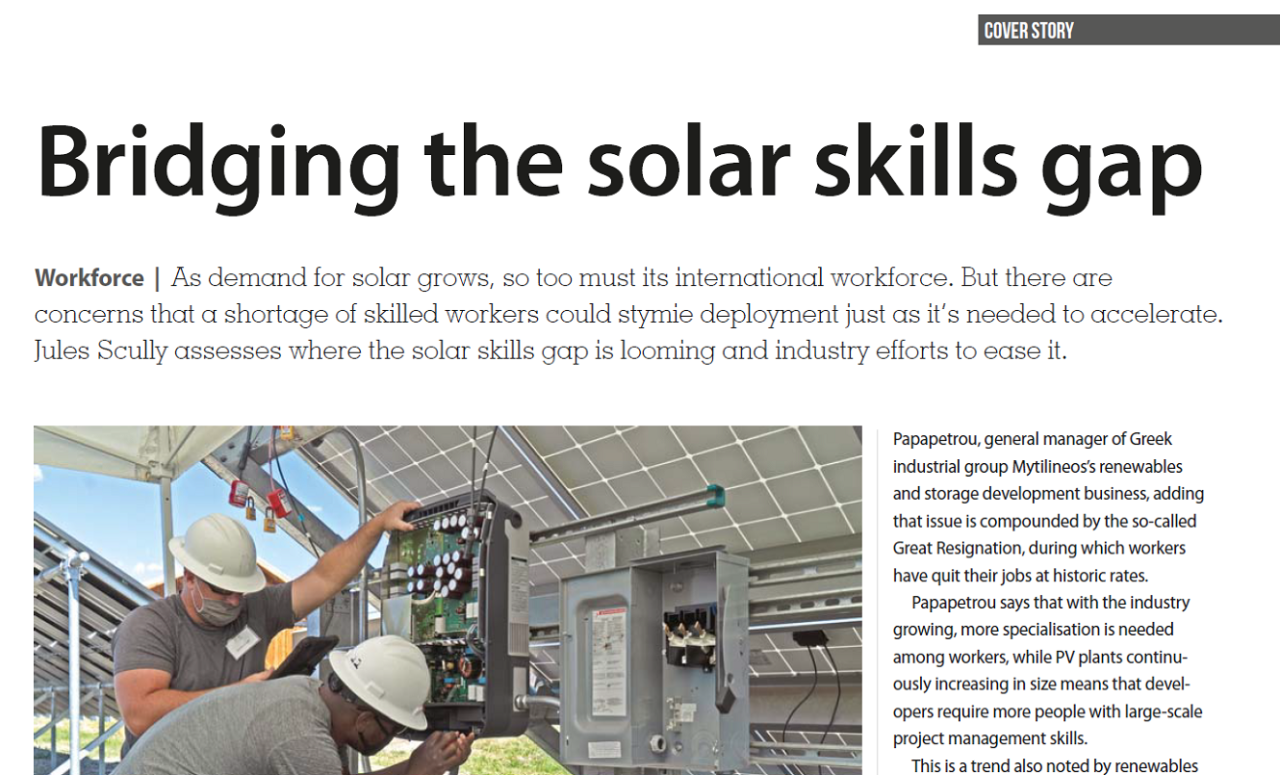 Bridging the solar skills gap - PV Tech