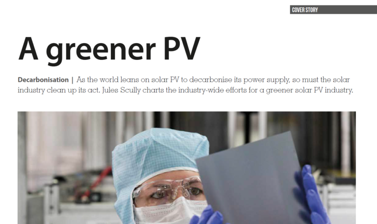 A greener PV - PV Tech