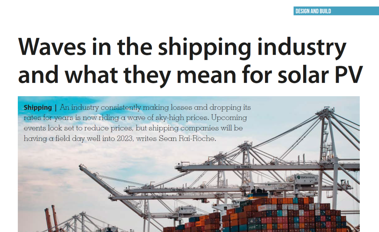 Waves in the shipping industry and what they mean for solar PV - PV Tech