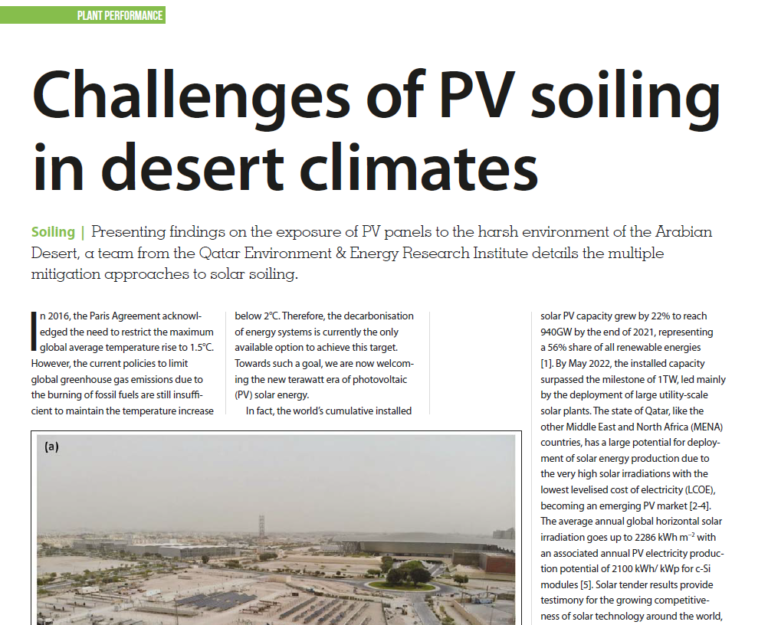 Challenges of PV soiling in desert climates - PV Tech