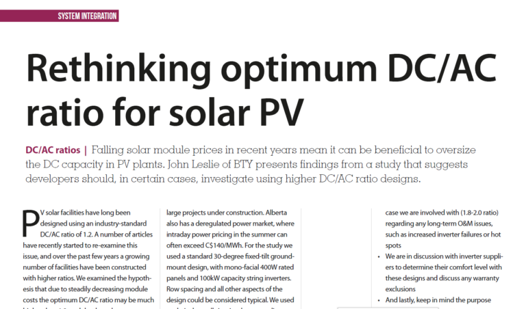 Rethinking optimum DC/AC ratio for solar PV - PV Tech