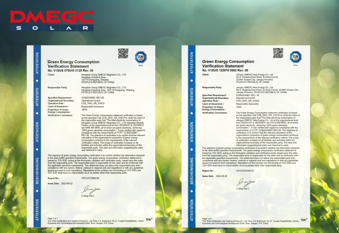 DMEGC Solar powers module production using 100% green energy - PV Tech