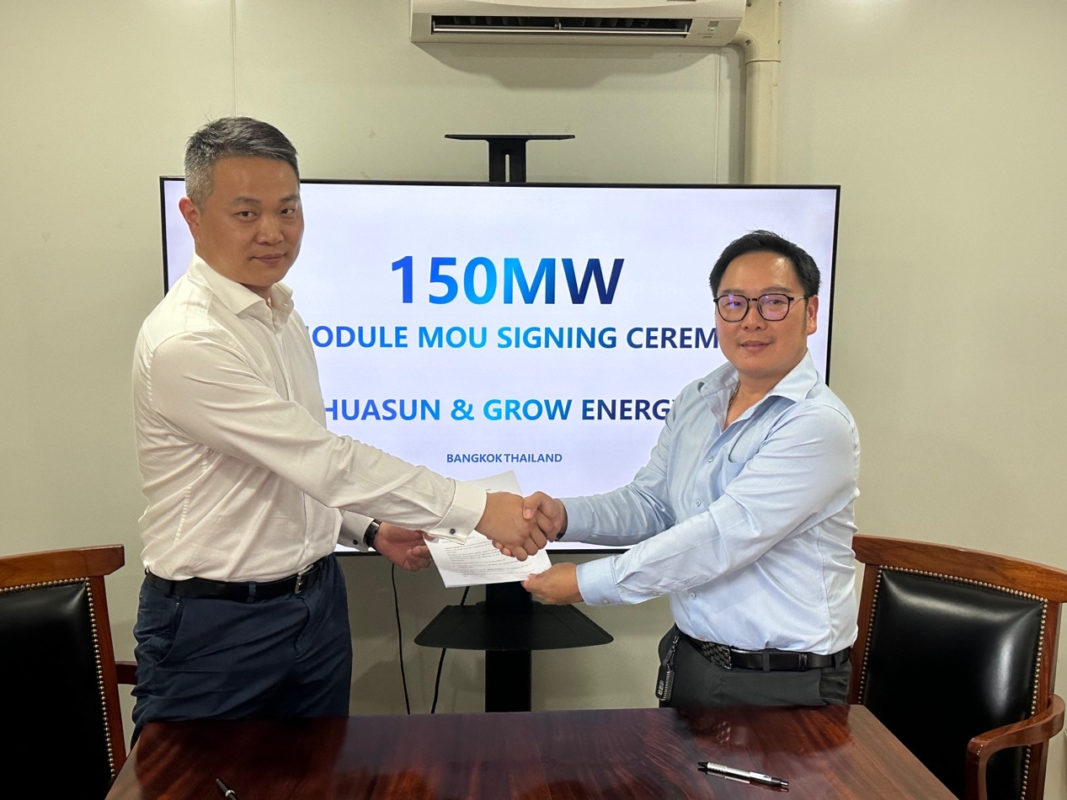 Huasun and Grow Energy sign 150MW framework agreement to include Thailand’s first floating HJT ...