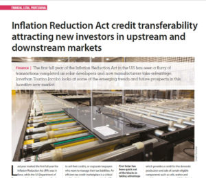 Inflation Reduction Act credit transferability attracting new investors in upstream and ...
