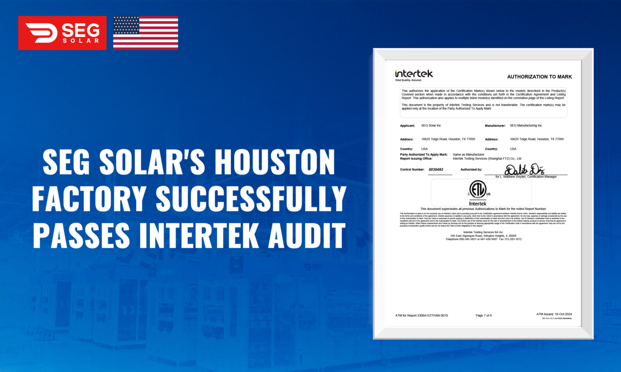 SEG Solar Houston factory passes Intertek audit - PV Tech