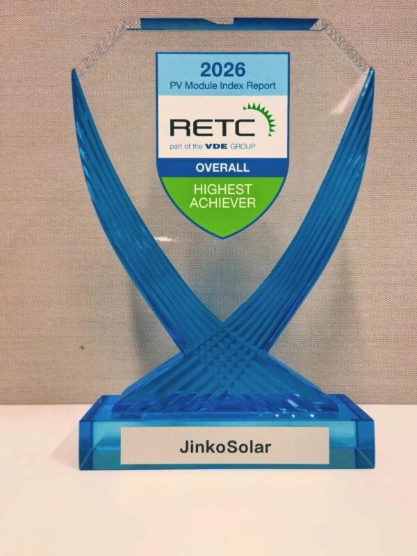 JinkoSolar receives RETC "Overall Highest Achiever" award for seventh ...